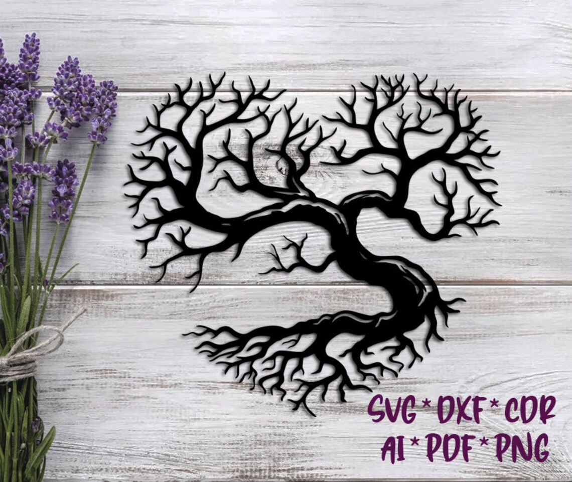 Tree Heart Panel, SVG, DXF, AI Digital Vector Design for Plasma and ...