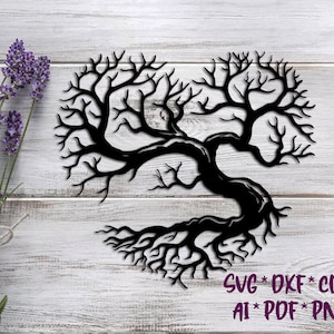 Tree Heart Panel, SVG, DXF, AI Digital Vector Design for Plasma and ...
