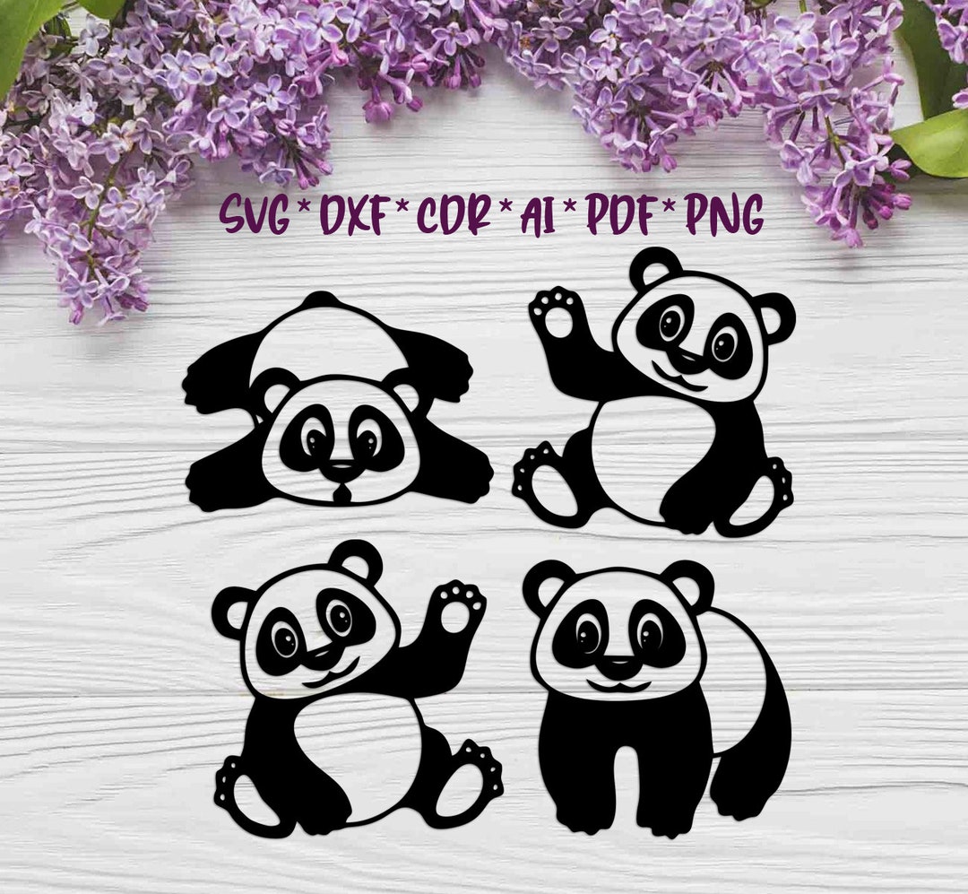 Pandas | SVG, DXF, AI Digital Vector Design for Plasma and Laser ...