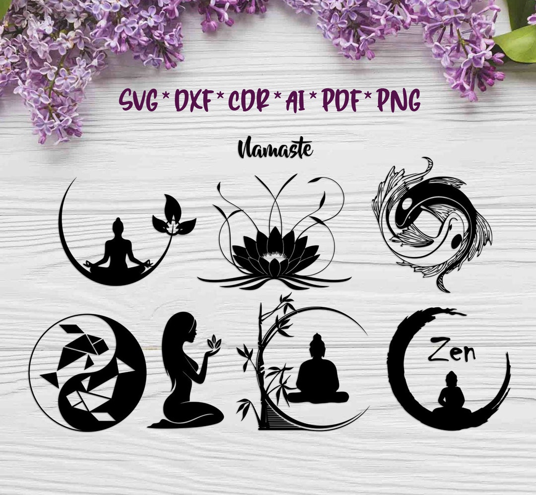 Yoga, Zen, Meditation Set | SVG, DXF, AI Digital Vector Design for ...