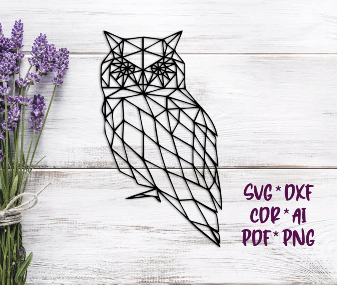Owl | Geometric | SVG, DXF, AI Digital Vector Design for Plasma and ...