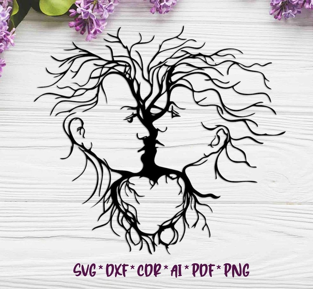 Man Woman | Tree | Branches | SVG, DXF, AI Digital Vector Files for ...