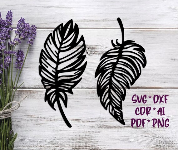 Feathers SVG DXF AI Digital Vector Design for Plasma and - Etsy