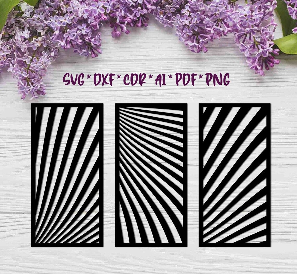 3 Abstract Panels SVG DXF AI Digital Vector Design for - Etsy