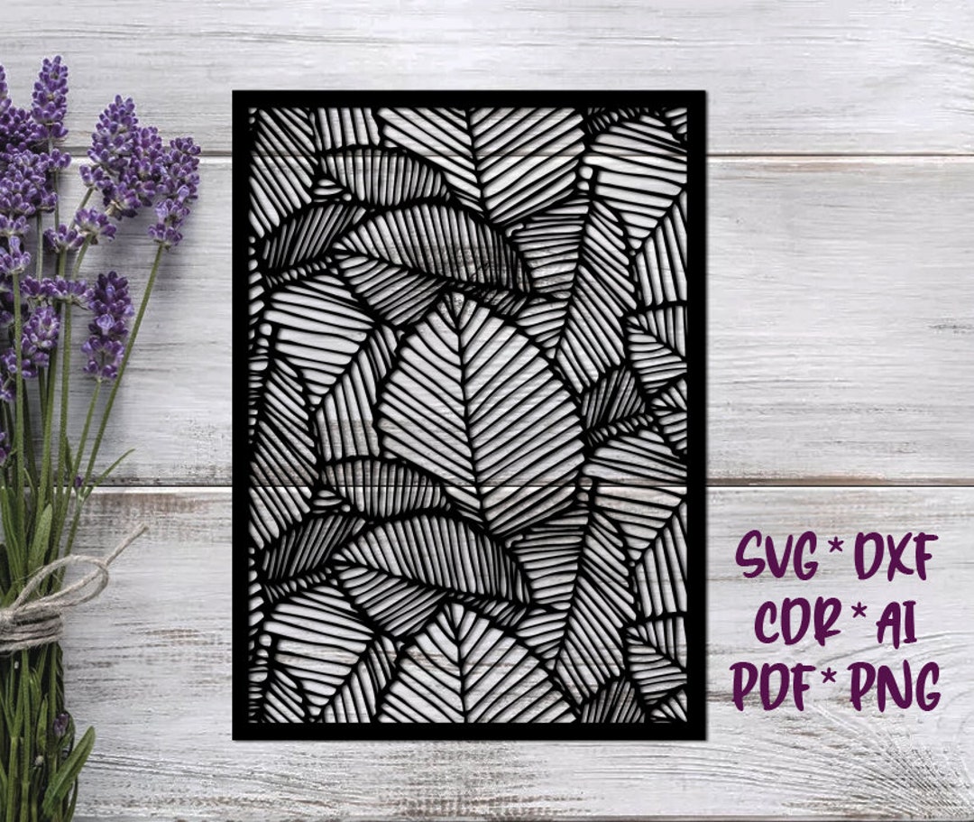 Panel With Leaves, SVG, DXF, AI Digital Vector Design for Plasma and ...