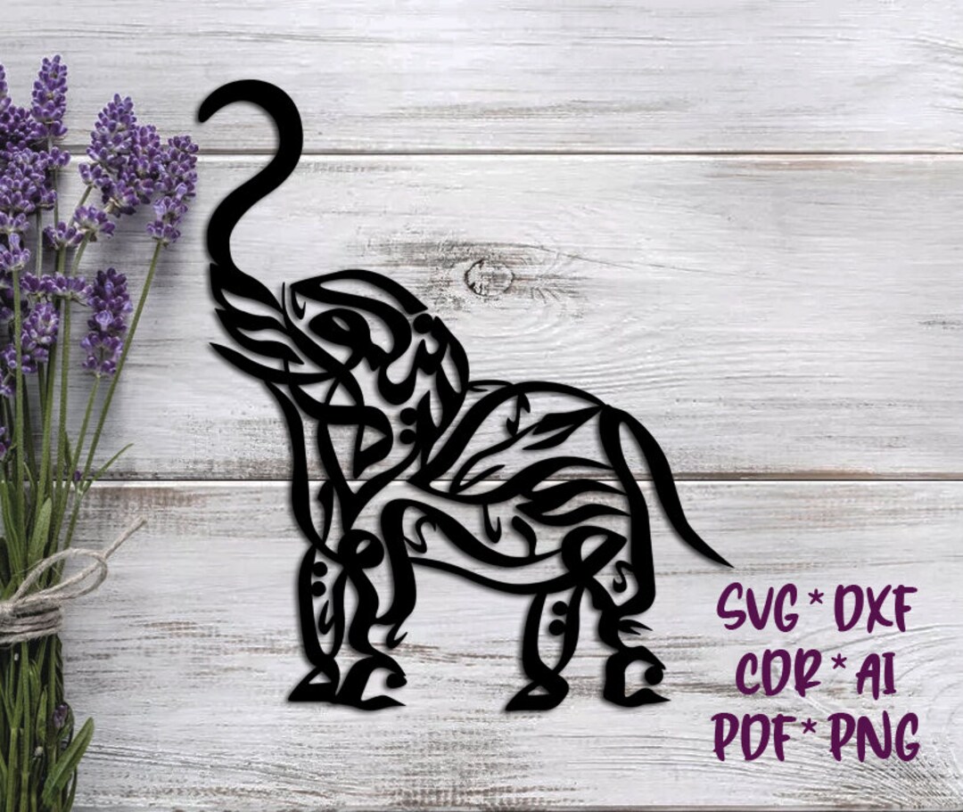 Elephant, SVG, DXF, AI Digital Vector Design for Plasma and Laser ...