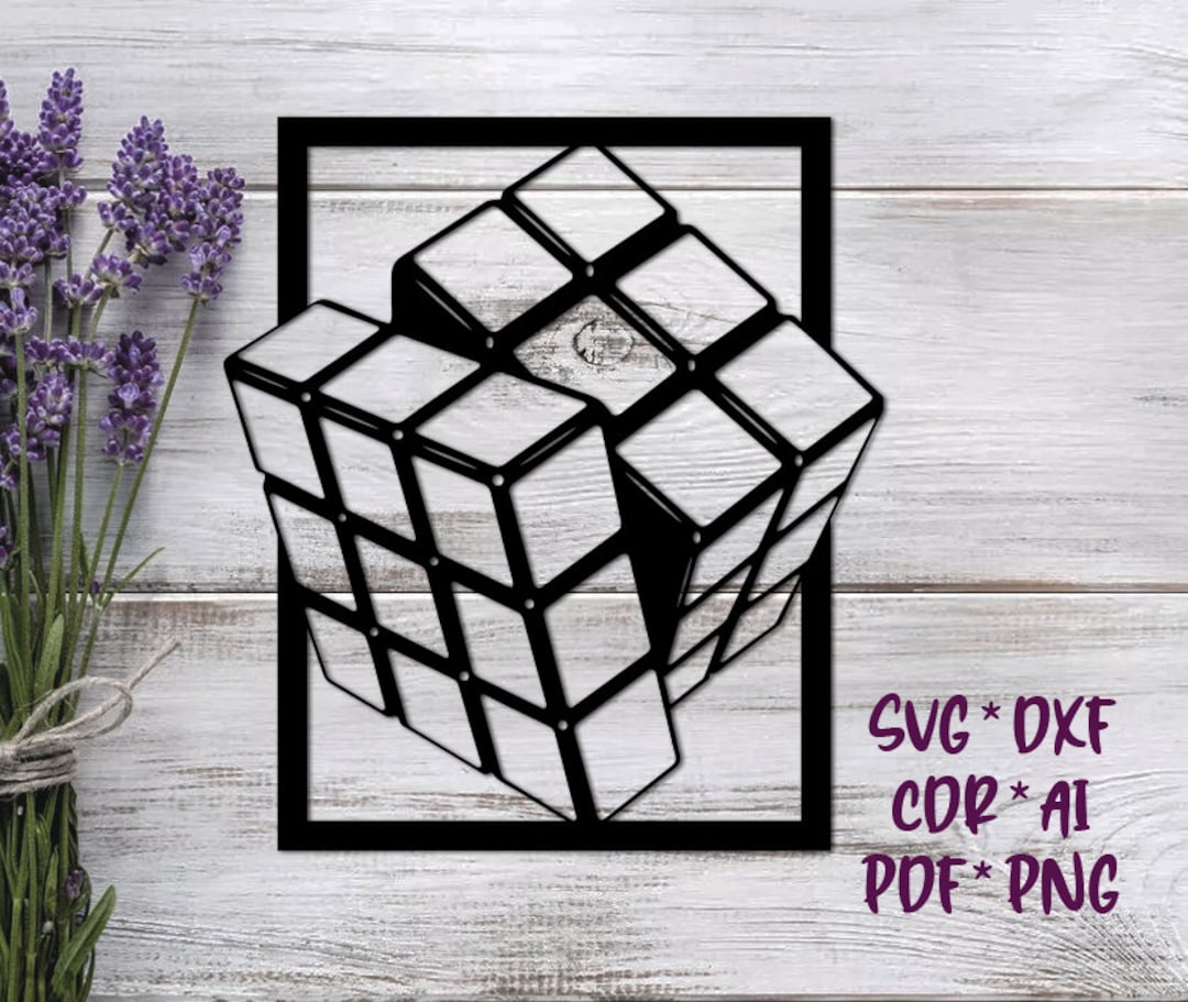 Rubik's Cube Panel, SVG, DXF, AI Digital Vector Design for Plasma and ...