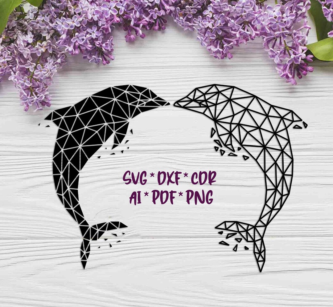 Dolphin | Geometric | SVG, DXF, AI Digital Vector Design for Plasma and ...