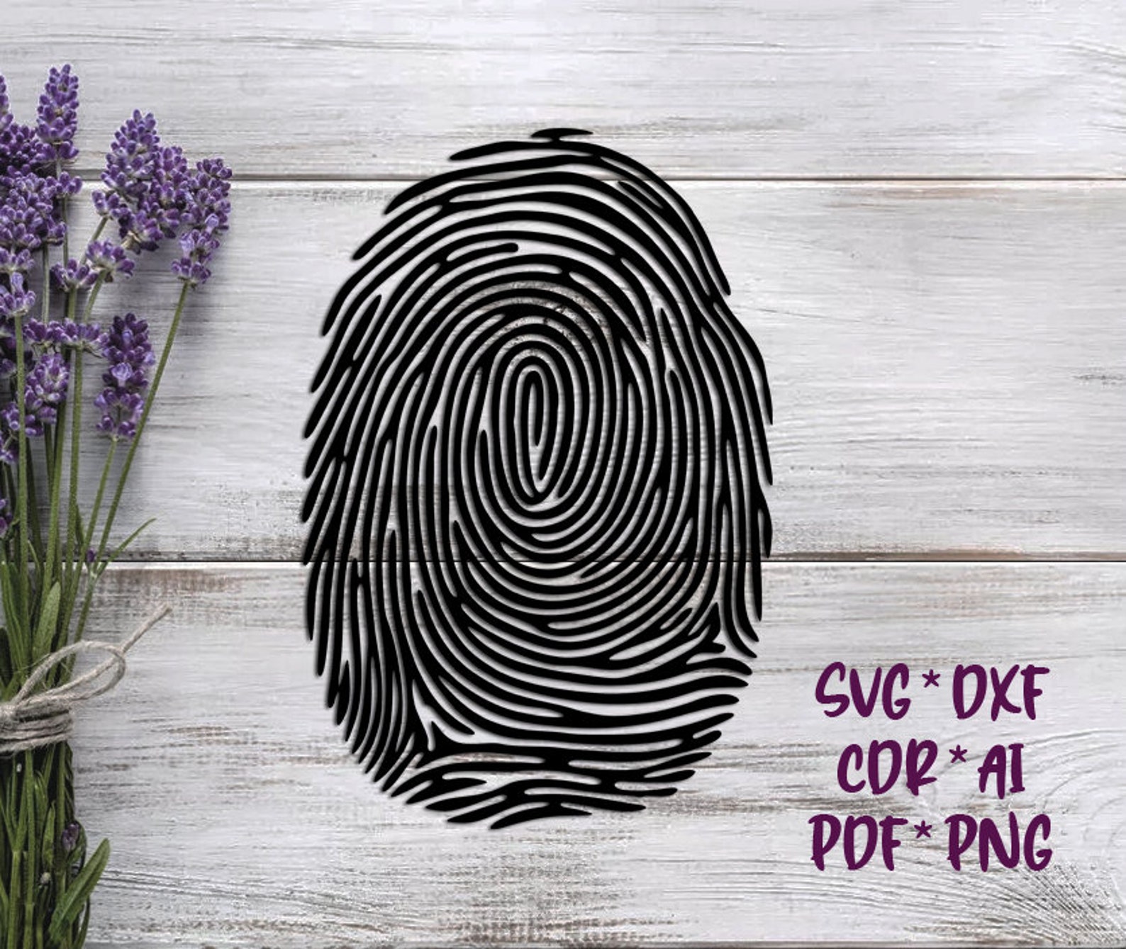 Fingerprint SVG DXF AI Digital Vector Design for Plasma - Etsy