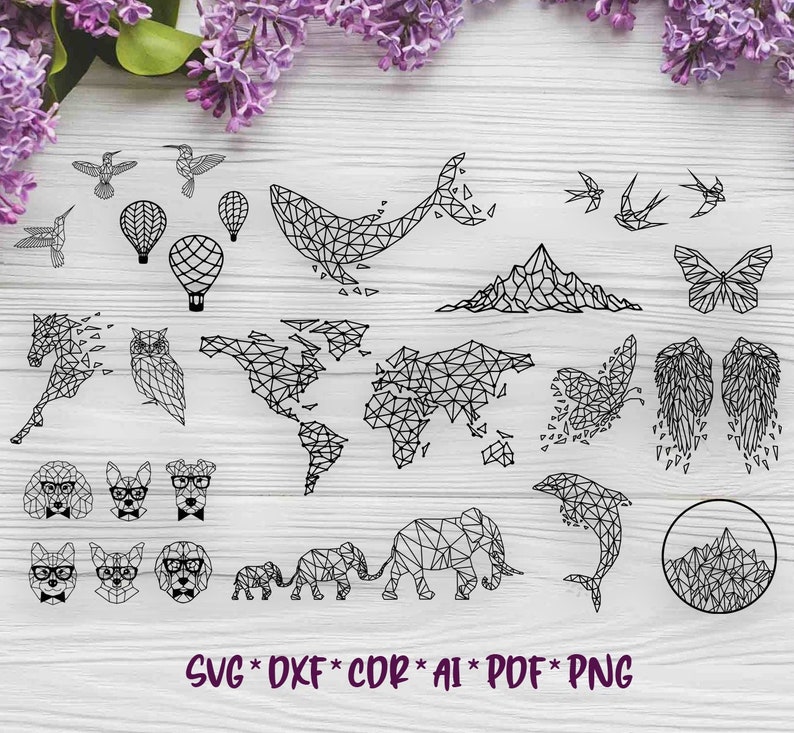 20 Geometric Vector Files SVG DXF AI Digital Vector Design | Etsy