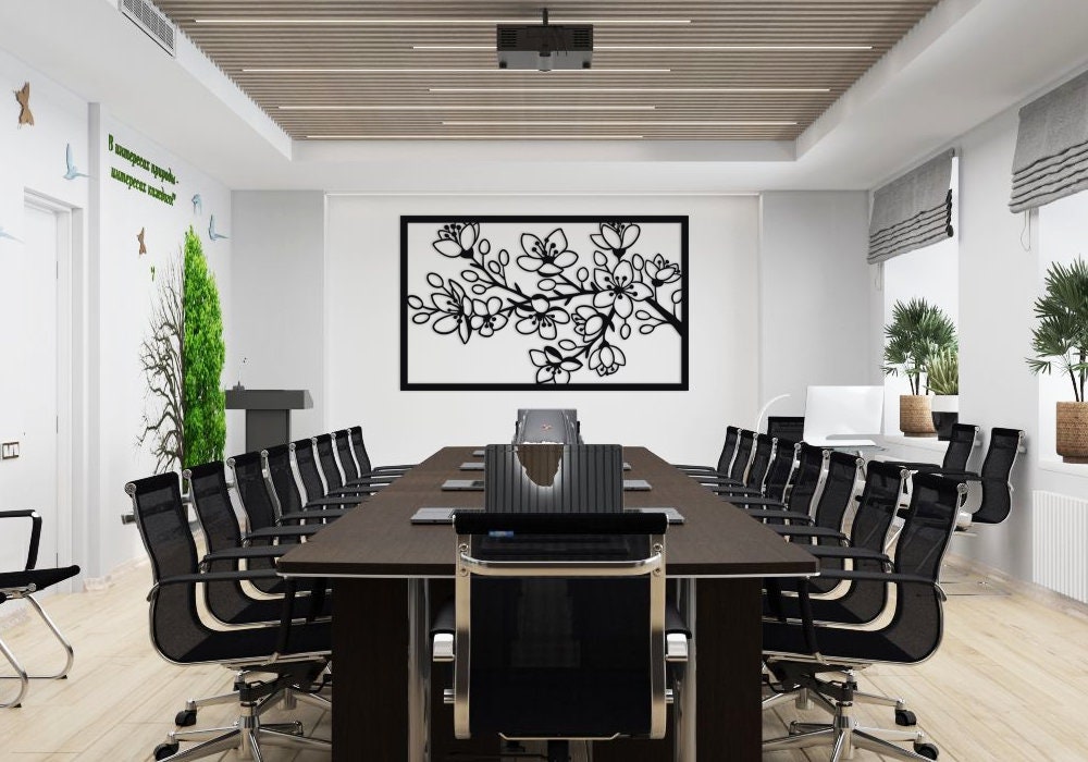 Sakura Branch Panel | SVG, DXF, AI Digital Vector Design for Plasma and ...