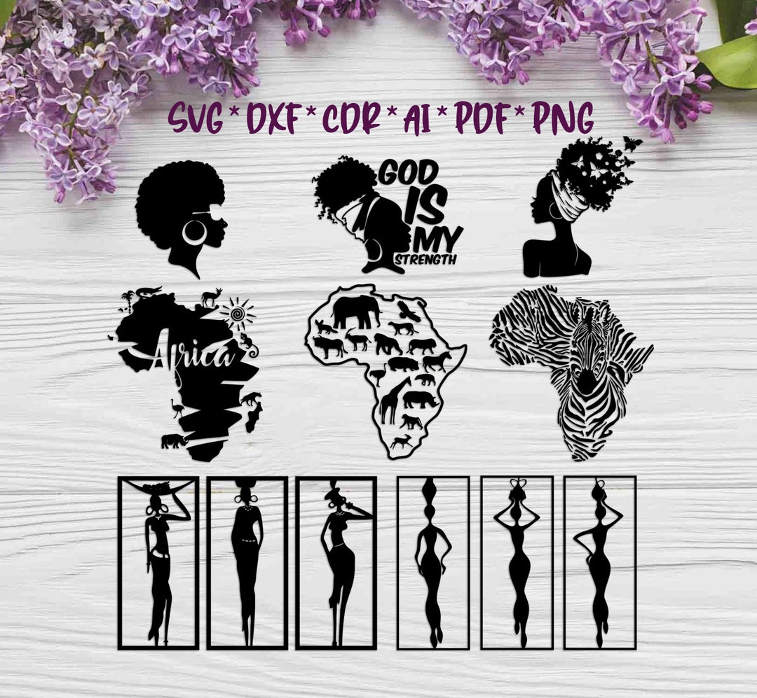 African Set | SVG, DXF, AI Digital Vector Design for Plasma and Laser ...