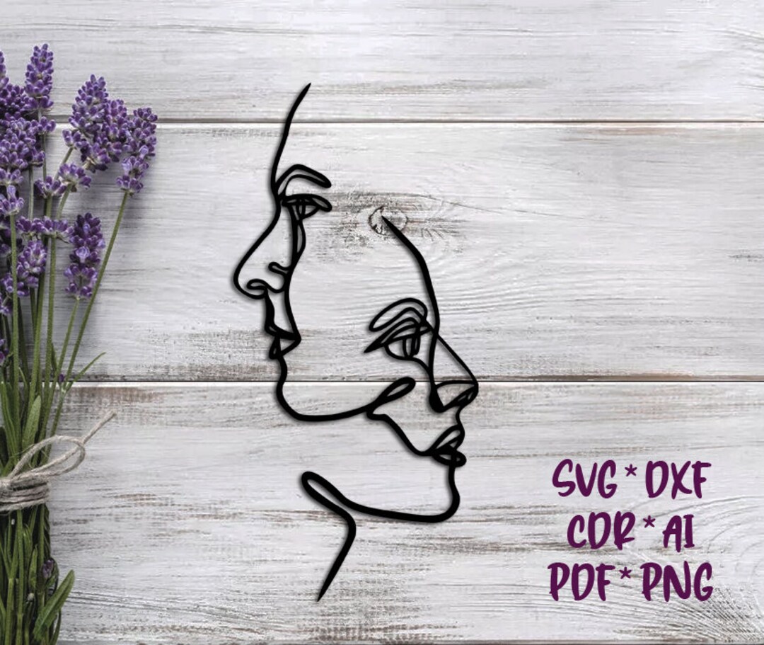 Two Faces, SVG, DXF, AI Digital Vector Design for Plasma and Laser ...