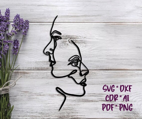 Two Faces SVG DXF AI Digital Vector Design for Plasma and | Etsy