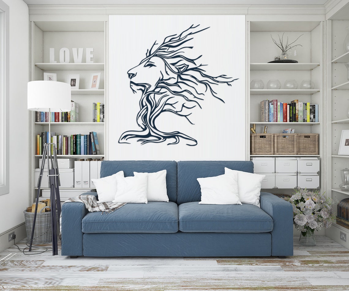 Lion | Tree | Branches | SVG, DXF, AI Digital Vector Design for Plasma ...
