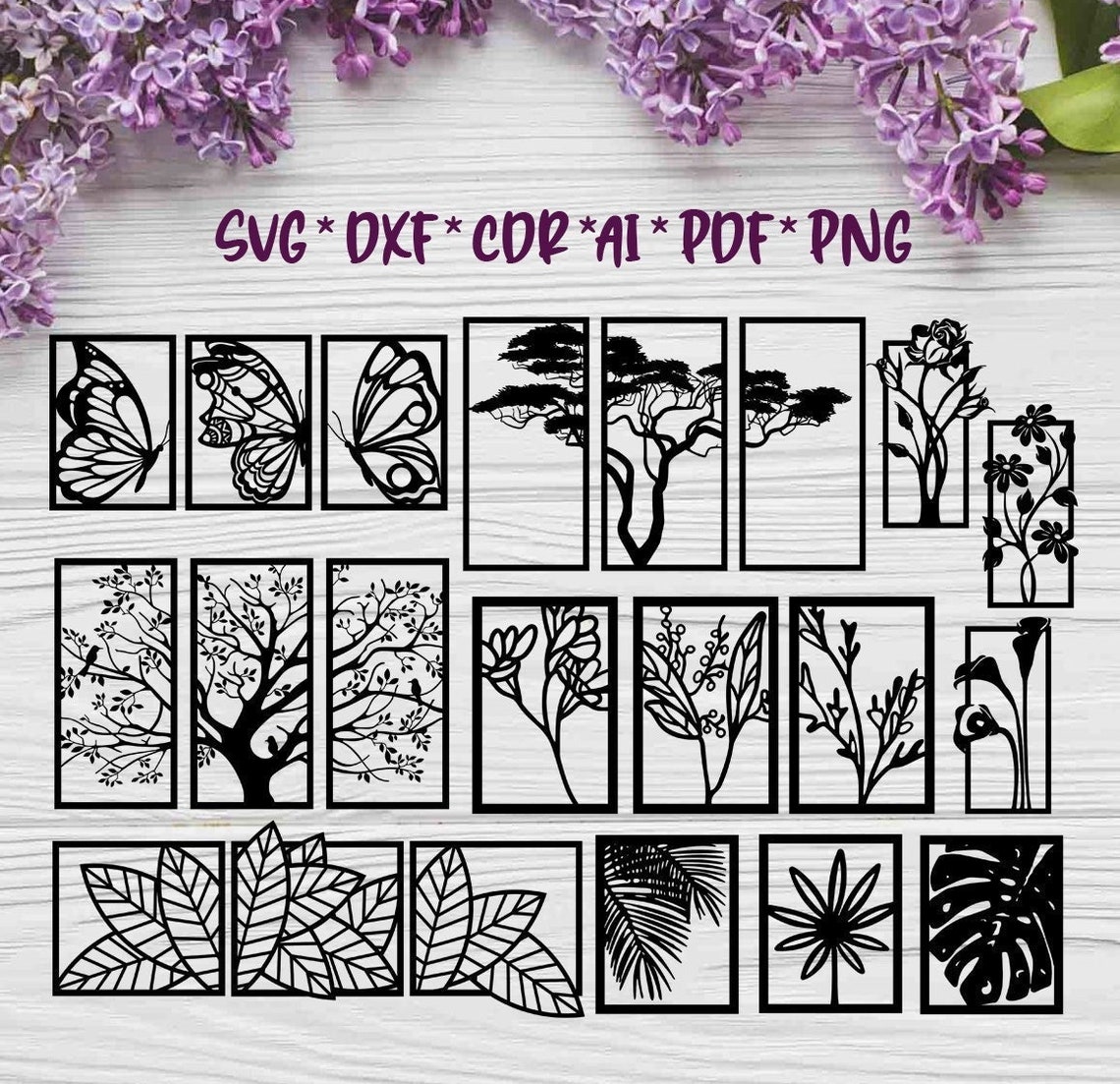 Three Panel Set SVG DXF AI Digital Vector Design for Plasma - Etsy