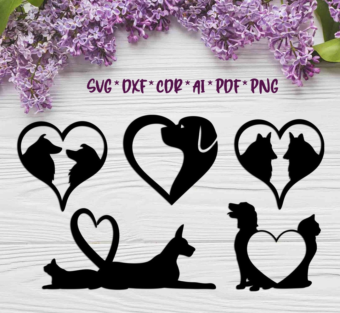 Love Dogs | SVG, DXF, AI Digital Vector Design for Plasma and Laser ...