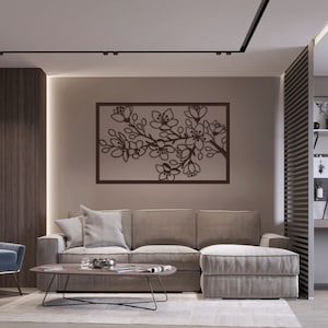 Sakura Branch Panel | SVG, DXF, AI Digital Vector Design for Plasma and ...