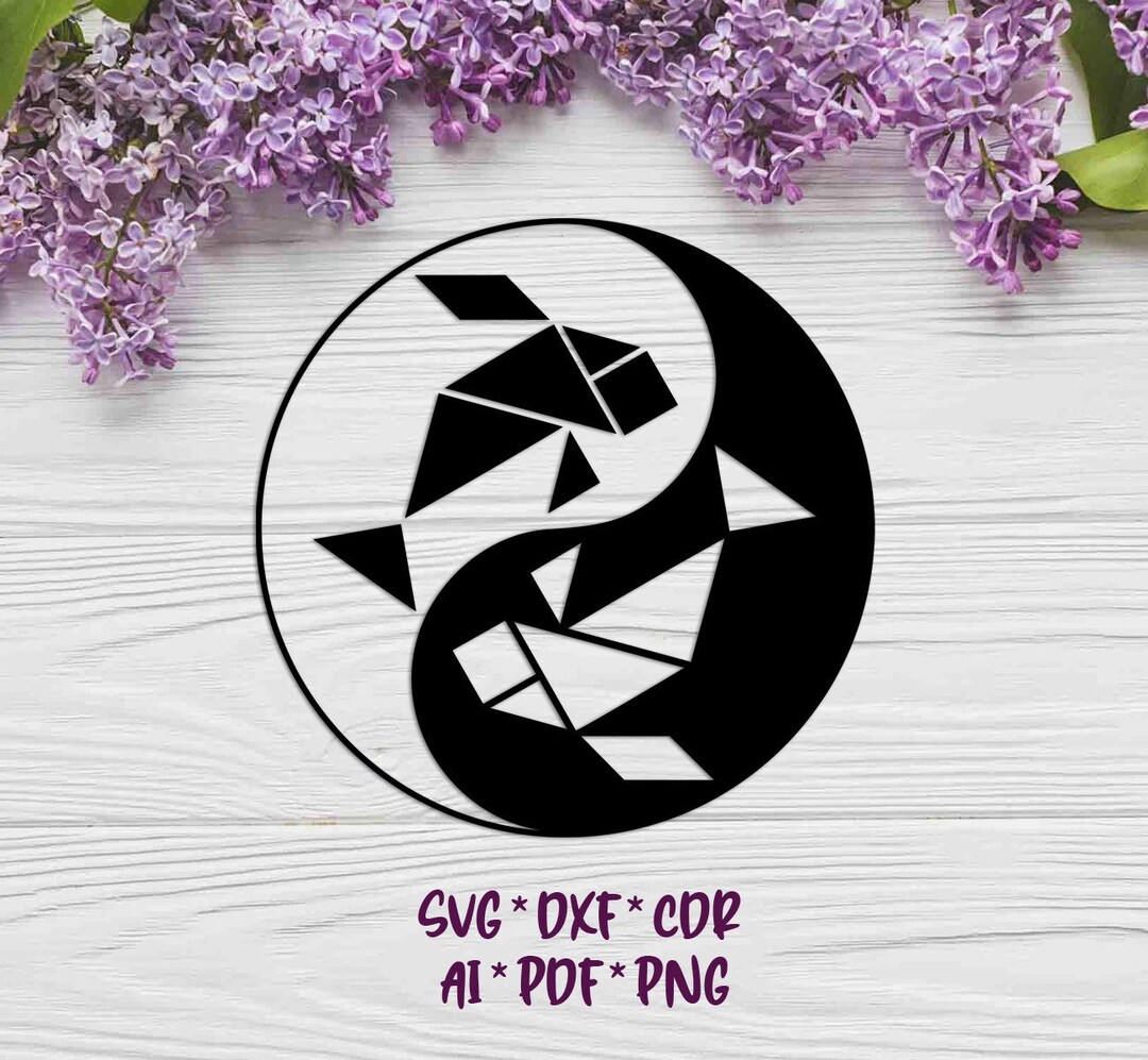 Yin Yang | Geometric | SVG, DXF, AI Digital Vector Design for Plasma ...