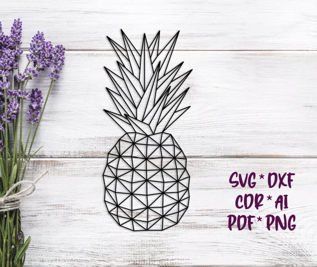 Pineapple | Geometric | SVG, DXF, AI Digital Vector Design for Plasma ...