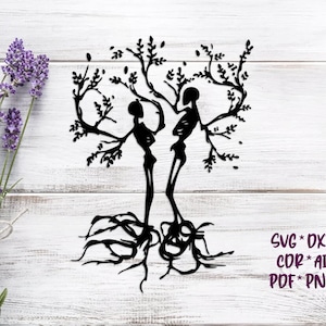 Skeleton | Tree | Branches | SVG, DXF, AI Digital Vector Design for ...