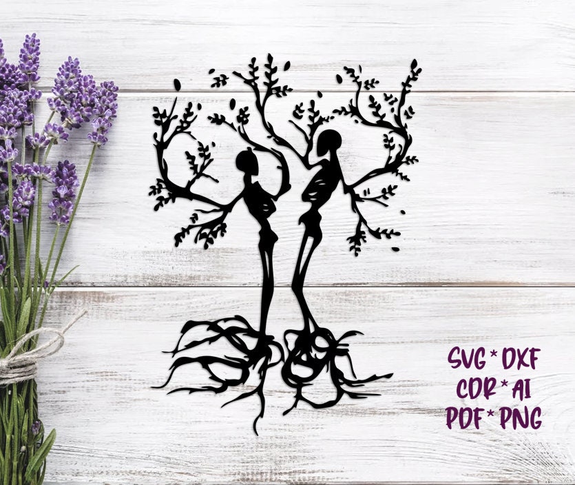 Skeleton Tree Branches SVG DXF AI Digital Vector - Etsy