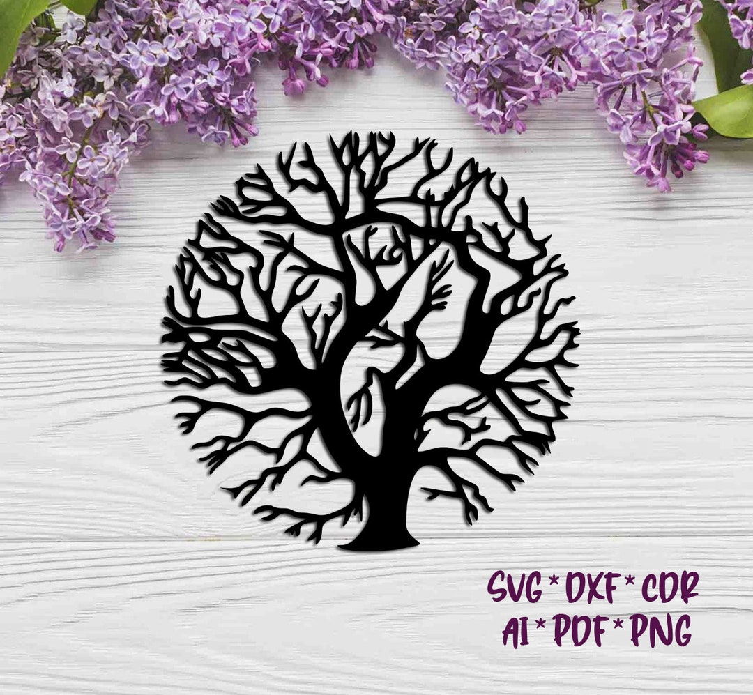 Tree Сircle, SVG, DXF, AI Digital Vector Files for Plasma and Laser ...