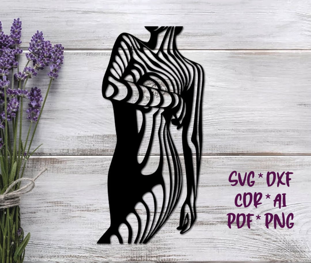 Female Body, SVG, DXF, AI Digital Vector Design for Plasma and Laser ...