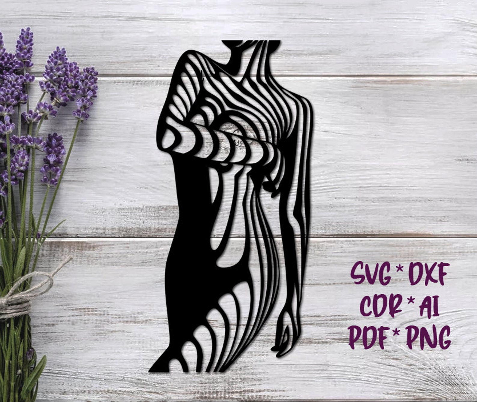 Female Body, SVG, DXF, AI Digital Vector Design for Plasma and Laser ...