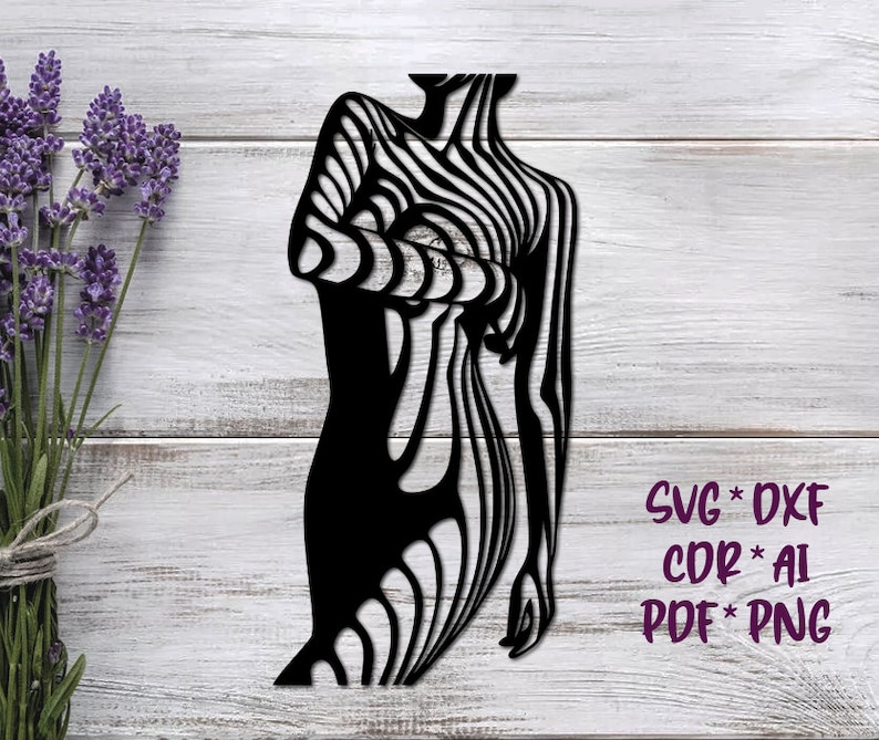 Female Body, SVG, DXF, AI Digital Vector Design for Plasma and Laser ...