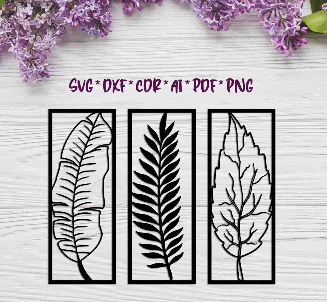 Leaves 3 Panels SVG DXF AI Digital Vector Design for - Etsy