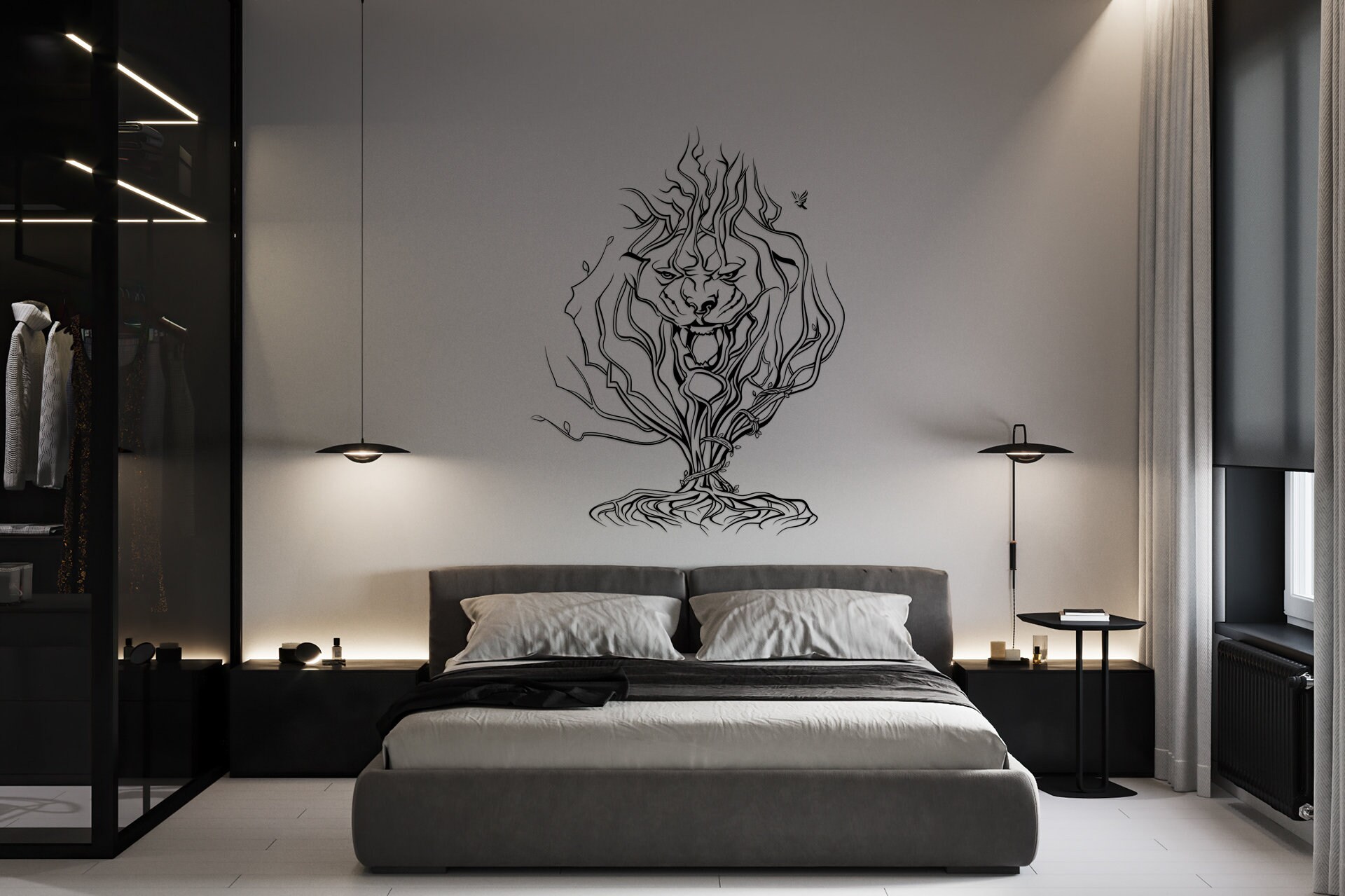 Tiger | Tree | Fire | SVG, DXF, AI Digital Vector Design for Plasma and ...