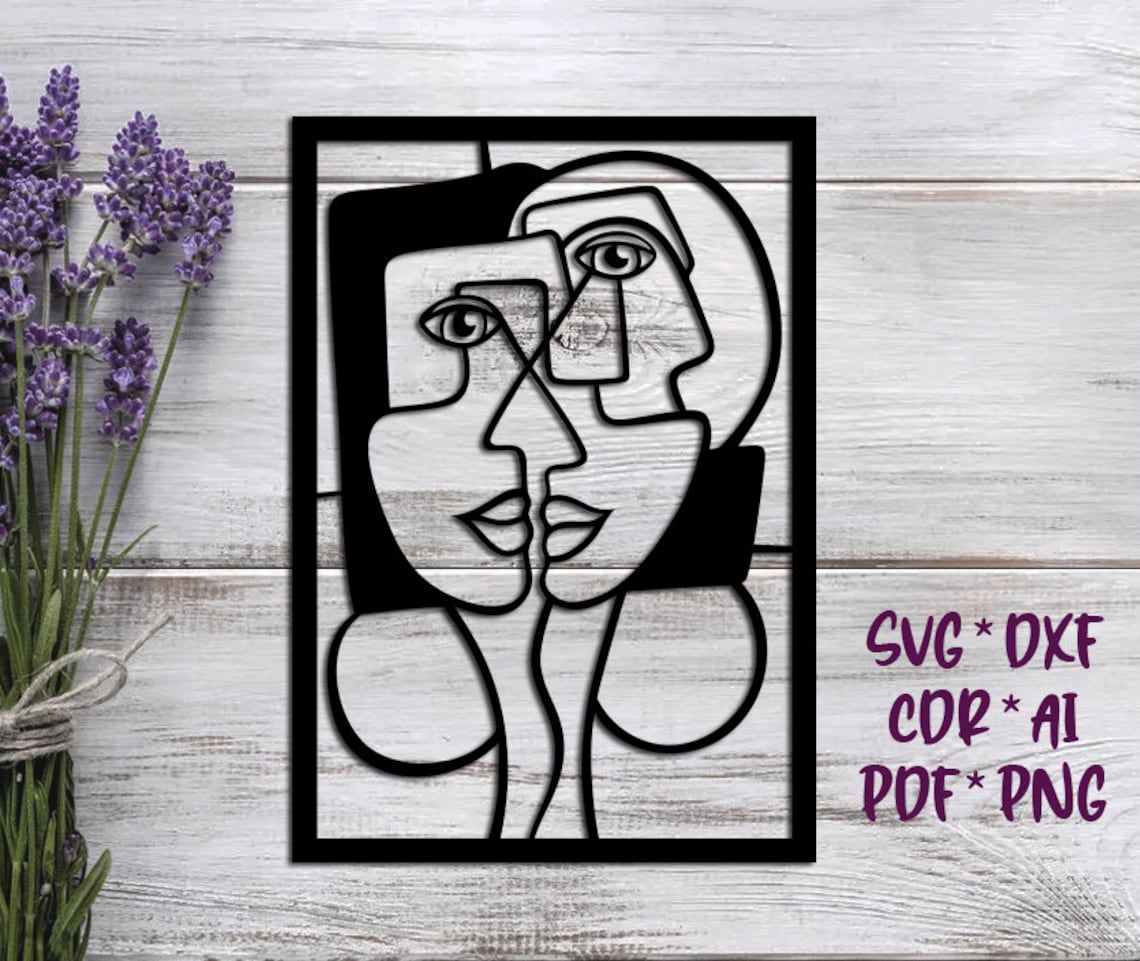 Picasso Panel 5, SVG, DXF, AI Digital Vector Design for Plasma and ...