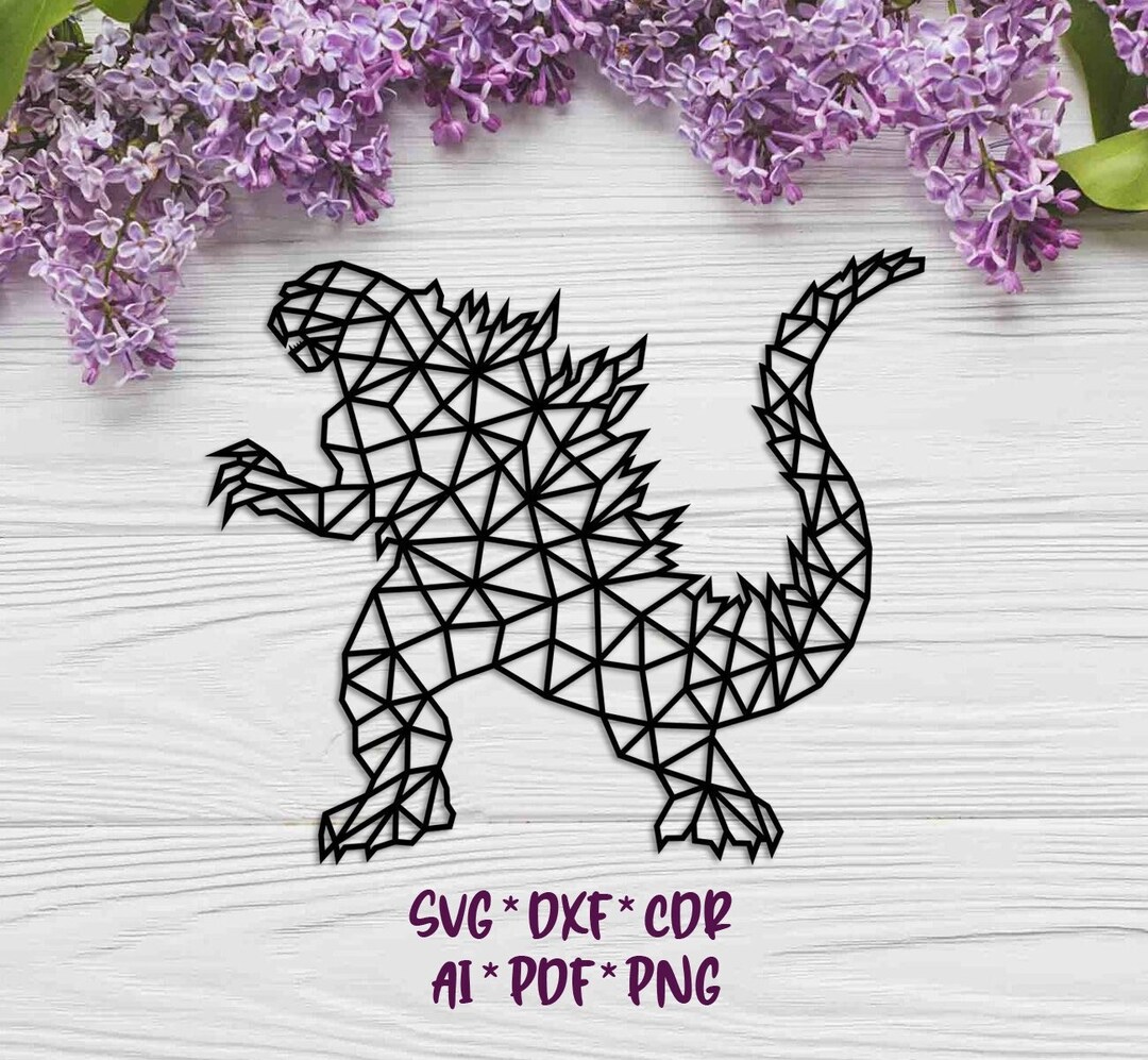 Godzilla | Geometric | SVG, DXF, AI Digital Vector Design for Plasma ...