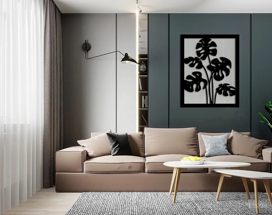 Monstera Panel SVG DXF AI Digital Vector Design for Plasma | Etsy