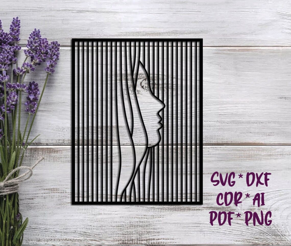 Abstract Woman Silhouette SVG DXF AI Digital Vector Design - Etsy