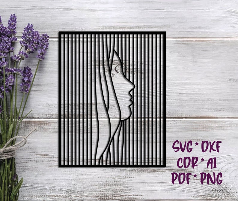 Abstract Woman Silhouette SVG DXF AI Digital Vector Design - Etsy