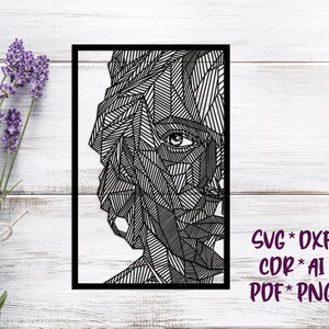 Woman Face | Geometric | SVG, DXF, AI Digital Vector Design for Plasma ...