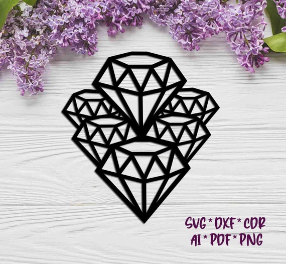 Diamonds Geometric SVG DXF AI Digital Vector Design for | Etsy