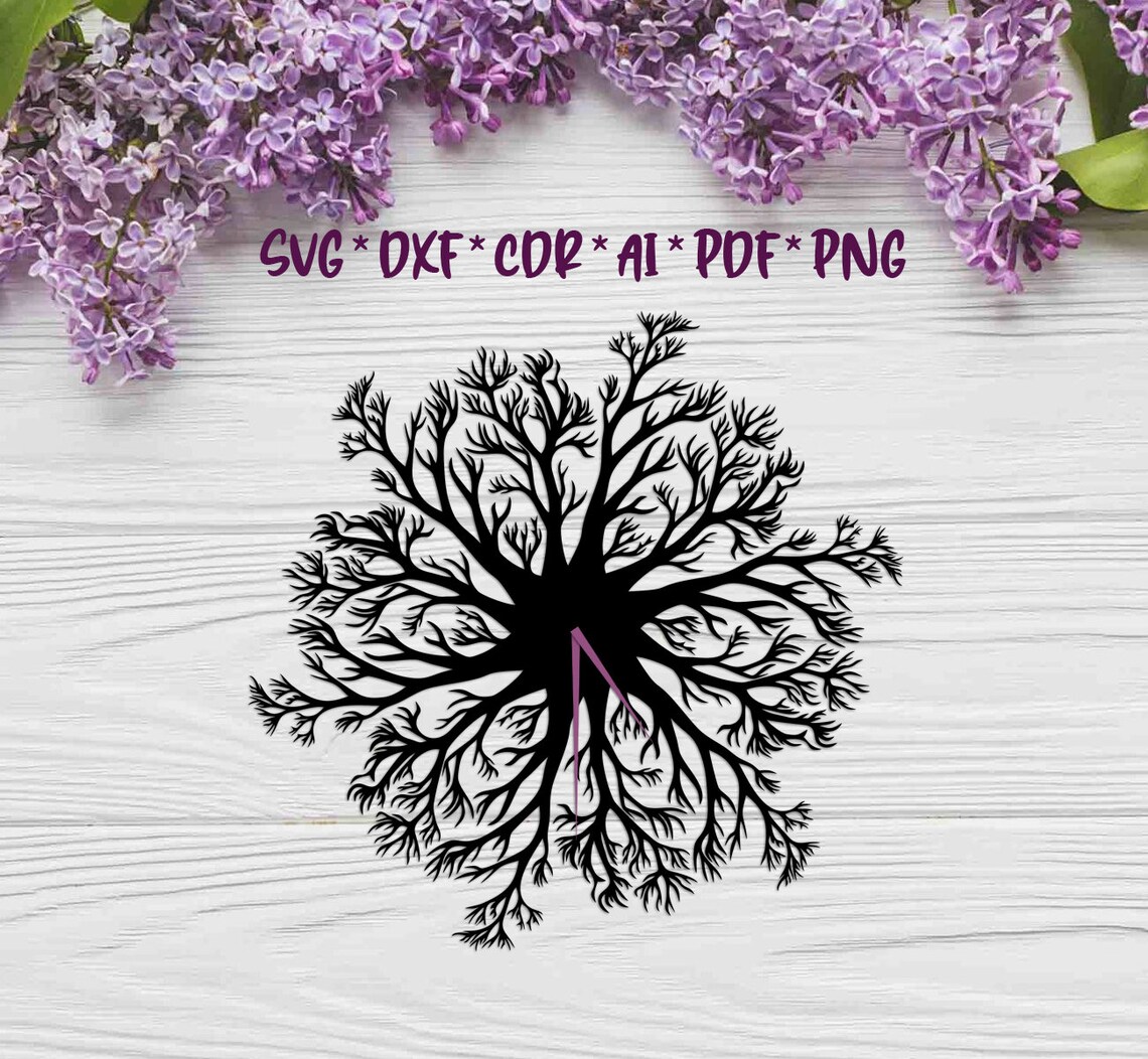 Branches of a Tree for Clock Making | SVG, DXF, AI Digital Vector ...