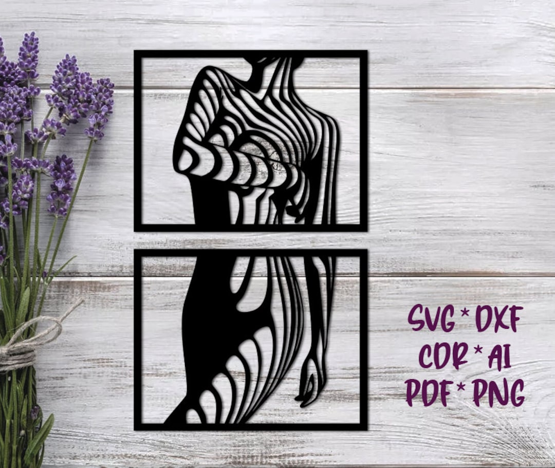 Female Body 2 Panel, SVG, DXF, AI Digital Vector Design for Plasma and ...