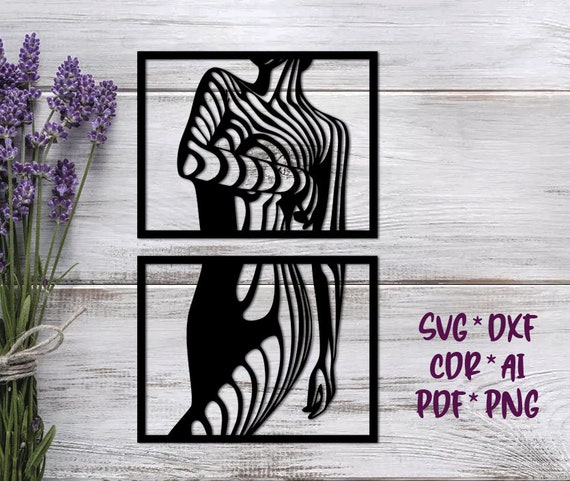 Female Body 2 Panel SVG DXF AI Digital Vector Design for | Etsy