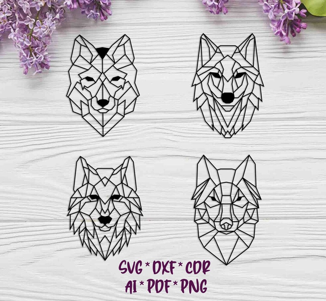 Wolfs | Geometric | SVG, DXF, AI Digital Vector Design for Plasma and ...