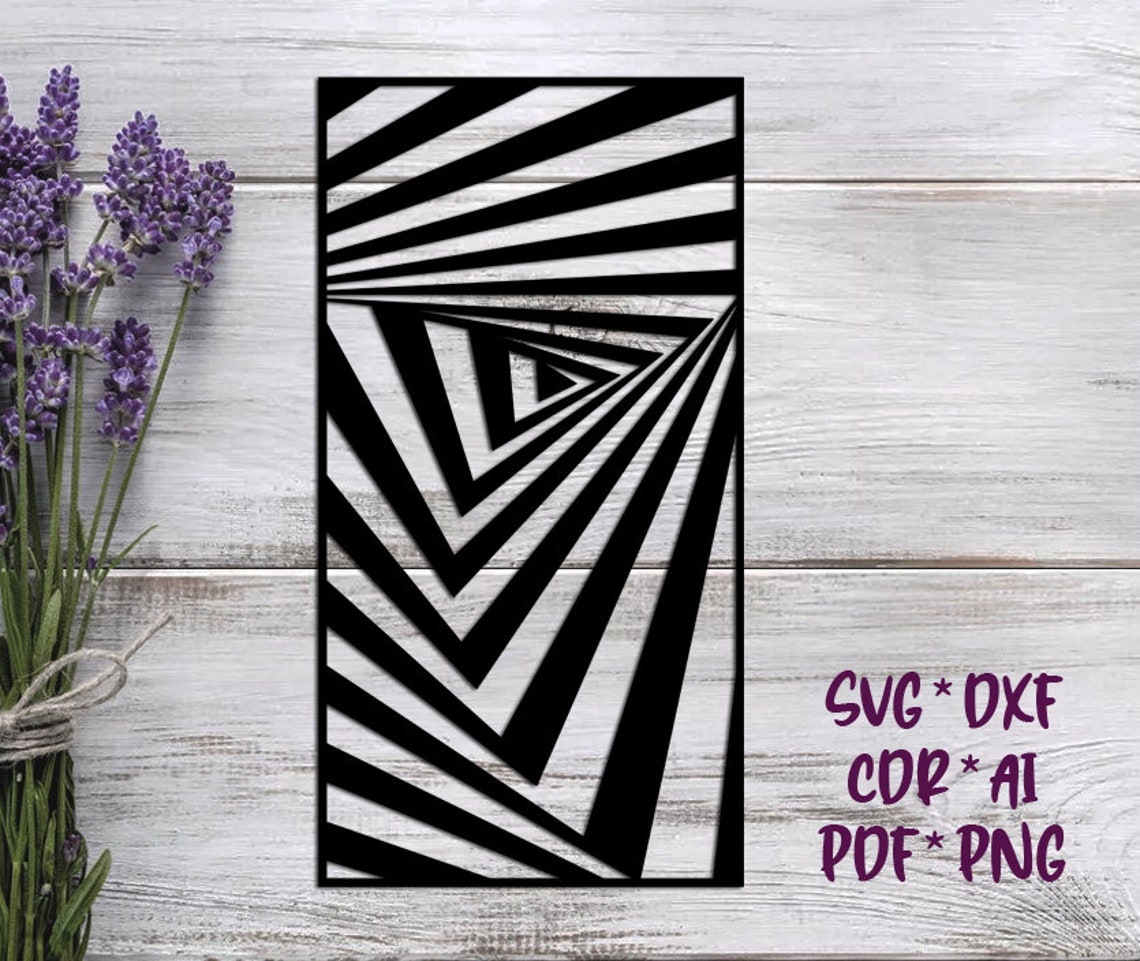 Abstract Tunnel Panel, SVG, DXF, AI Digital Vector Design for Plasma ...