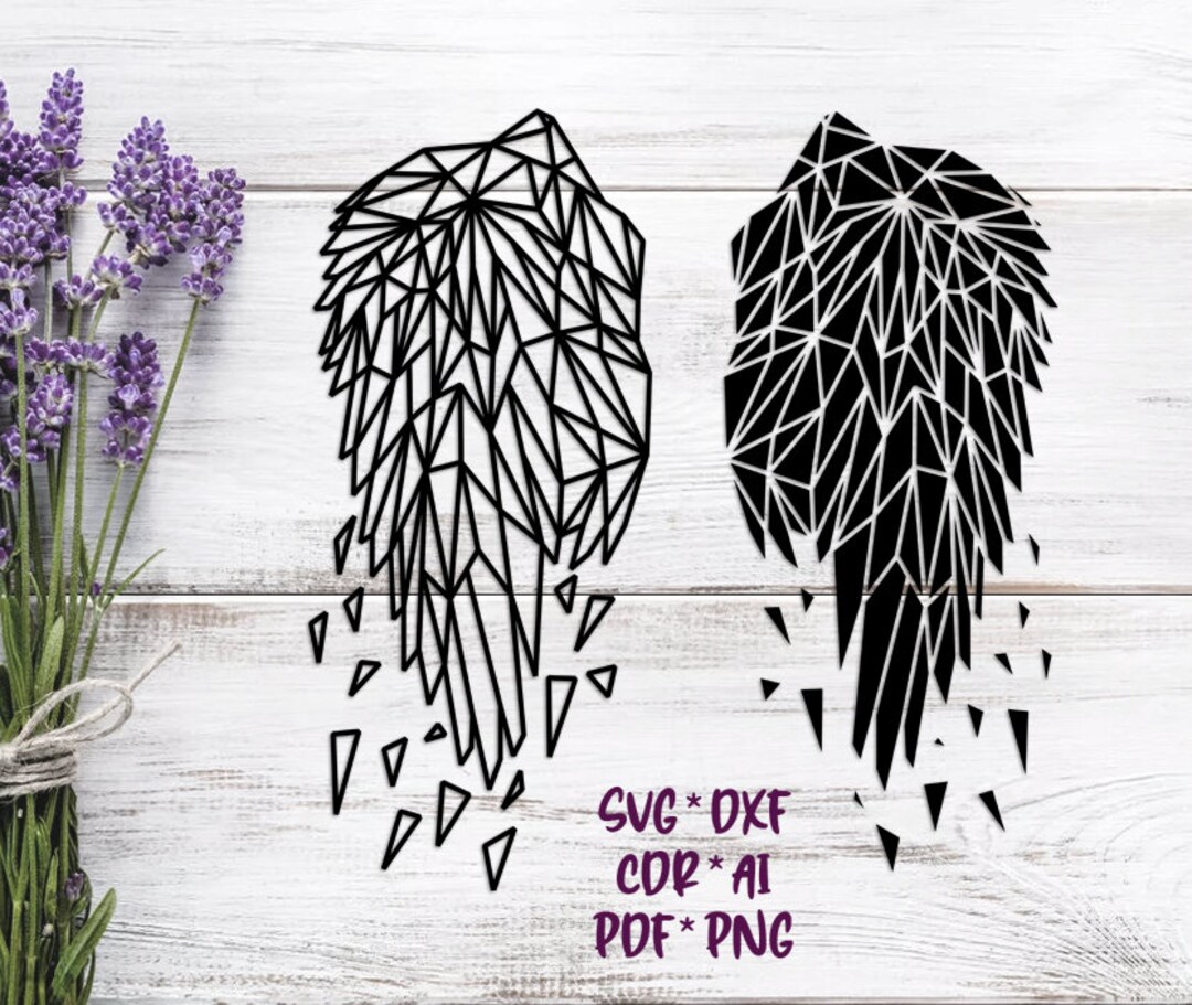 Wings | Geometric | SVG, DXF, AI Digital Vector Design for Plasma and ...