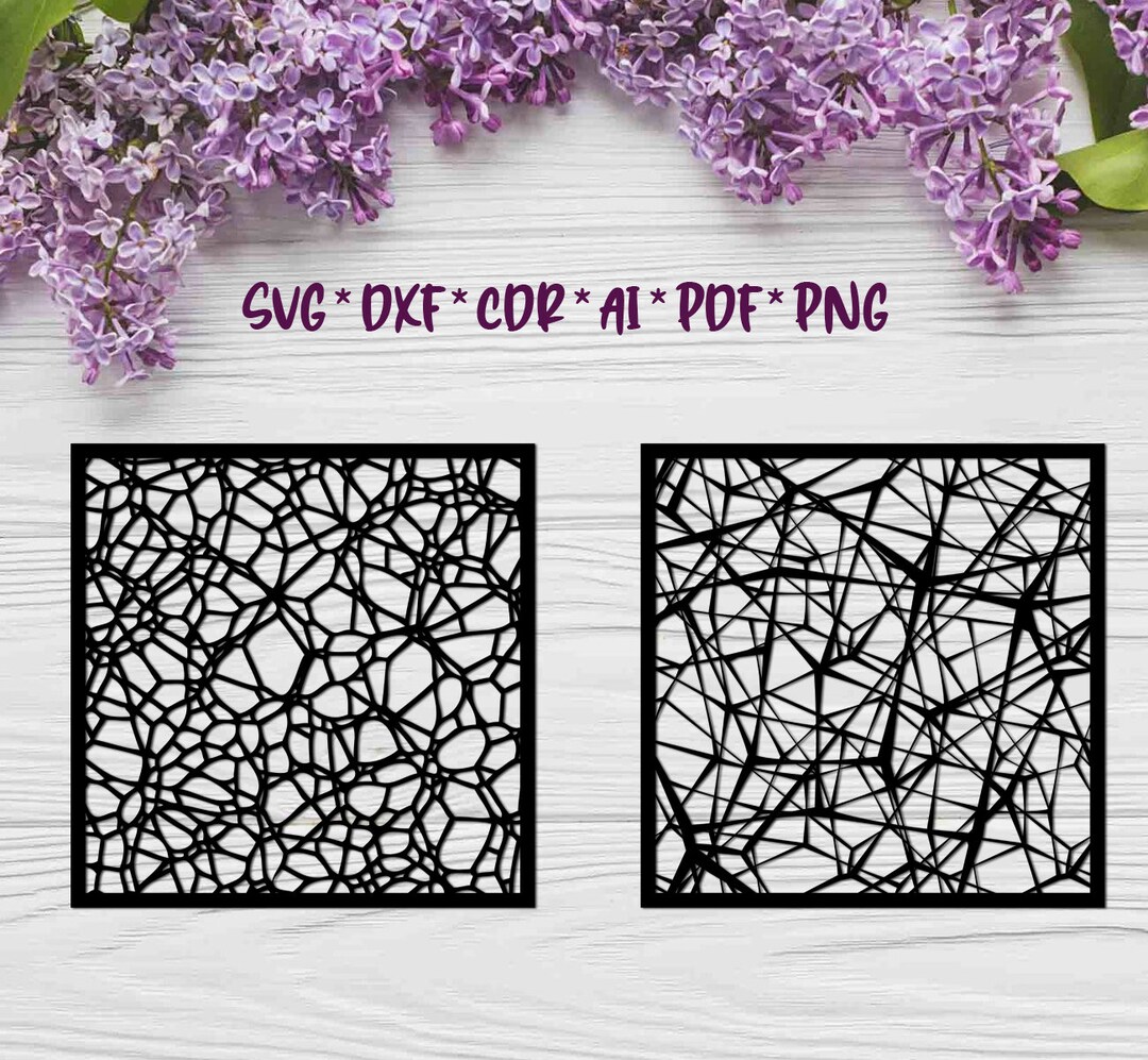 Abstract Squares 2 Panels, SVG, DXF, AI Digital Vector Design for ...