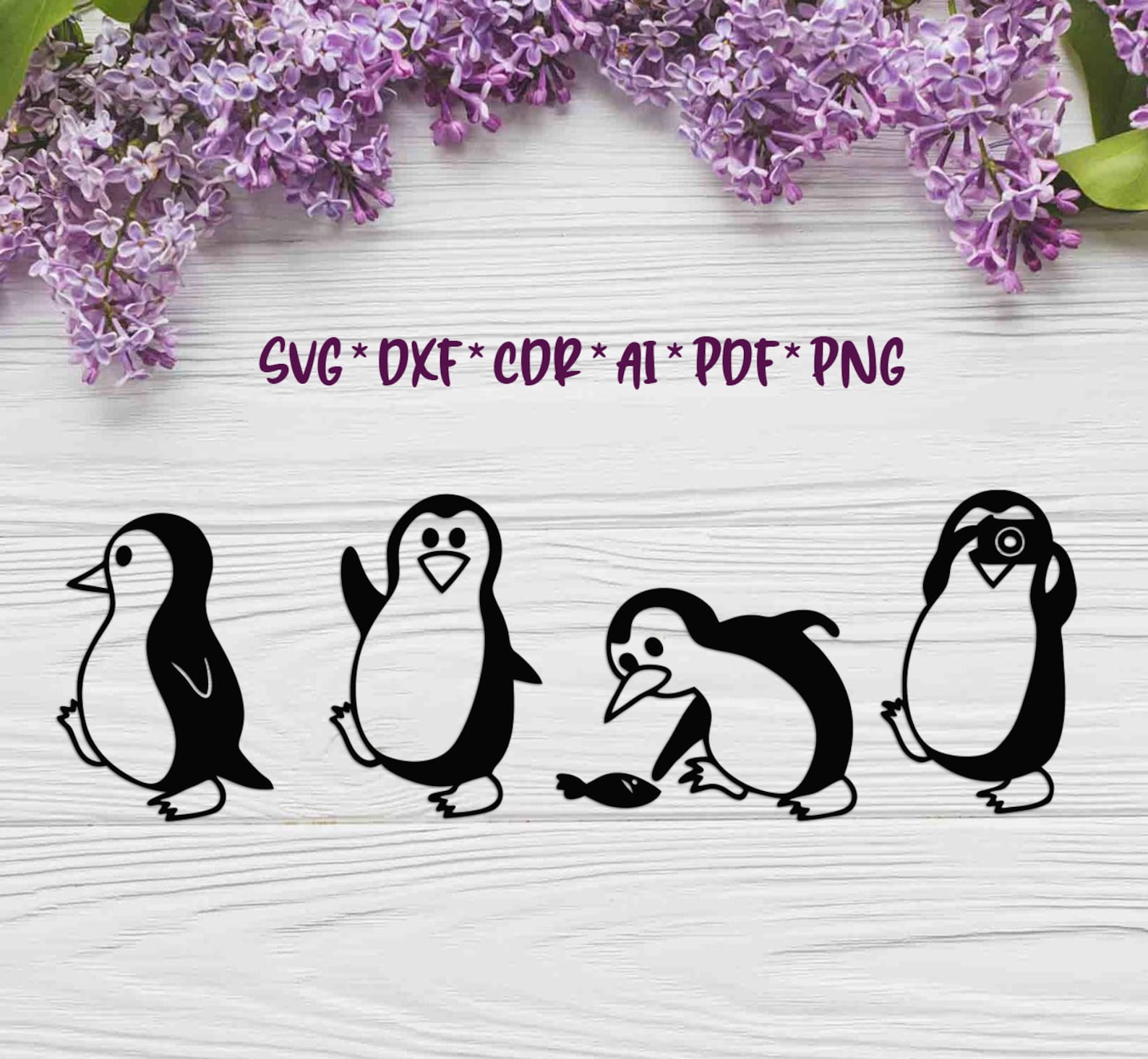 Penguins | SVG, DXF, AI Digital Vector Design for Plasma and Laser ...