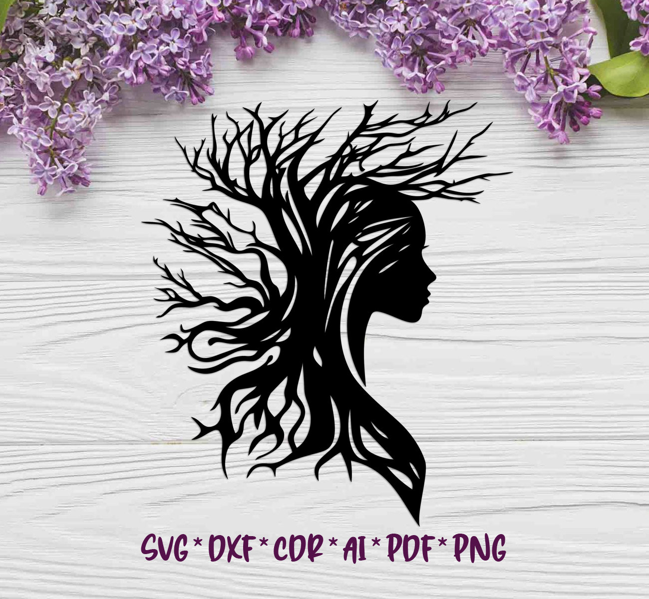 Woman Tree | Tree of Life | SVG, DXF, AI Digital Vector Files for ...