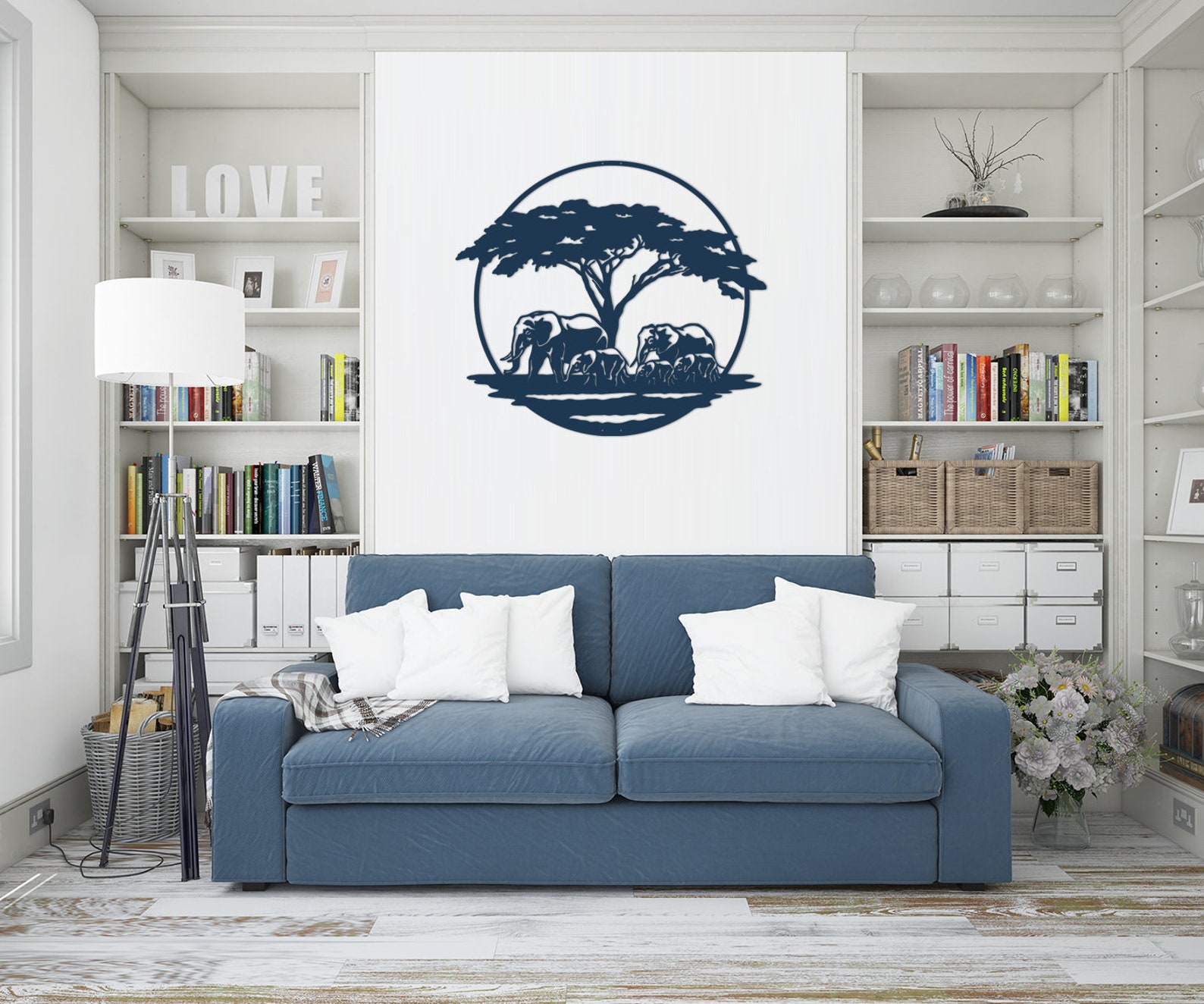 Elephants | Tree | SVG, DXF, AI Digital Vector Design for Plasma and ...
