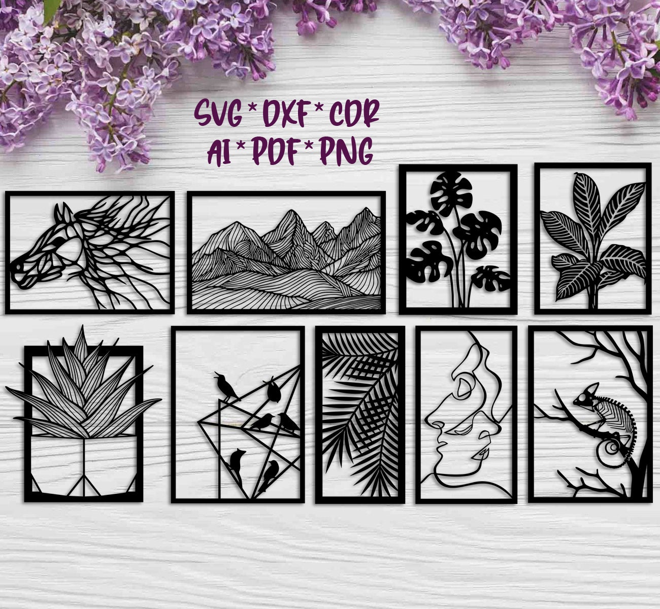 Set of Panels SVG DXF AI Digital Vector Design for Plasma - Etsy